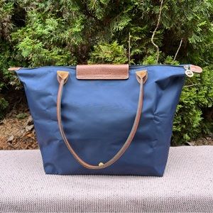 Longchamp | Bags | Longchamp Large Le Pliage Tote In Navy Marine | Poshmark